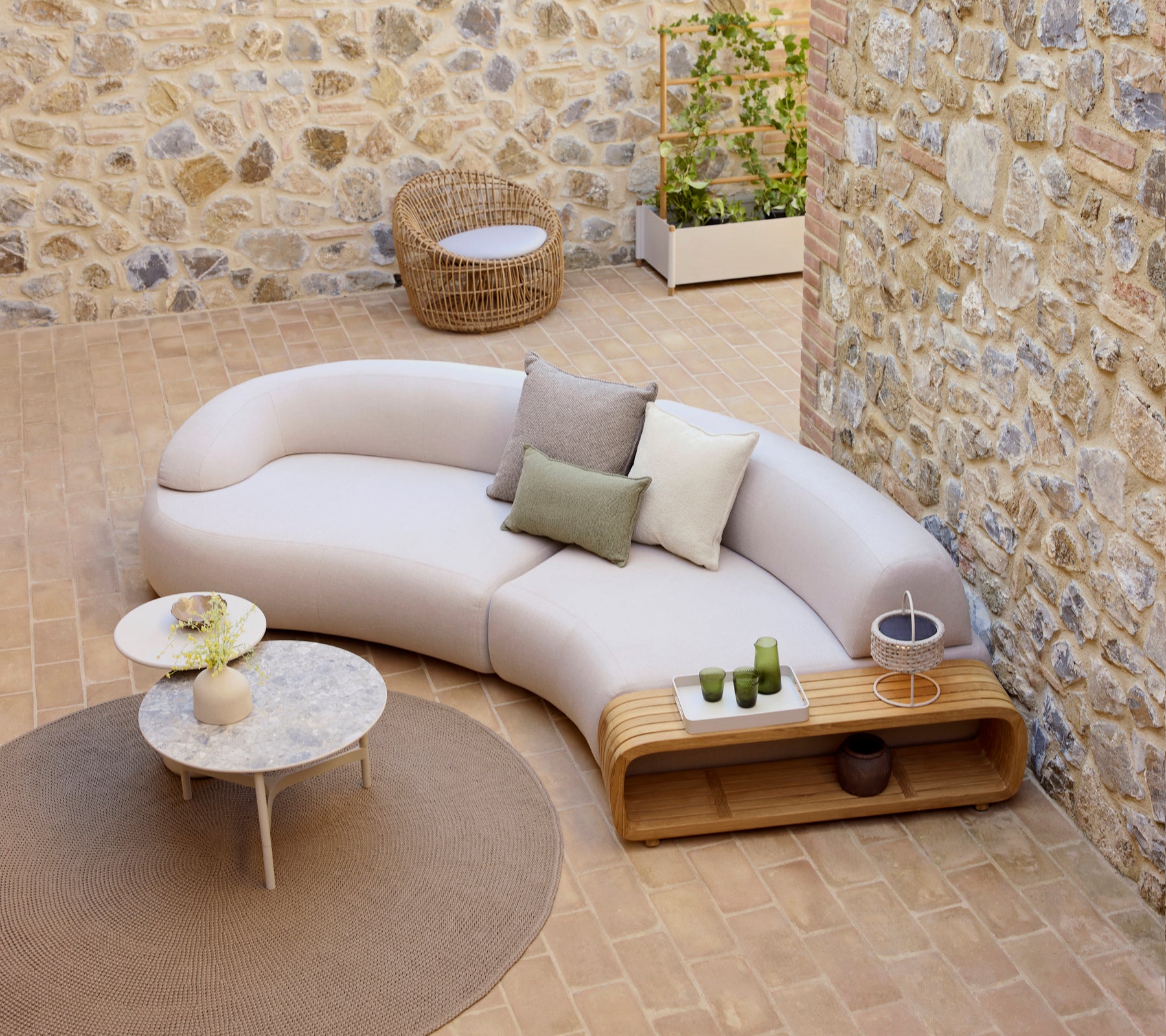 Cane-line Mellow sofa module/coffee table - Scandinavian outdoor ...